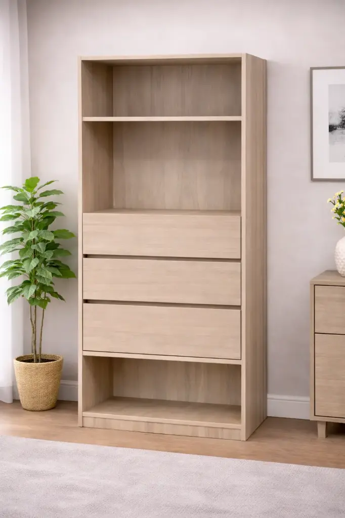 CLOSET LUX 2 SHELF 3 DRAWER VANILLA | TFP